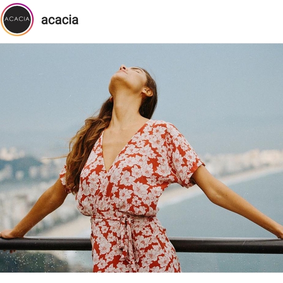 acacia swimwear | Dresses | New Acacia Silk Nahiku Dress Rust Magnolia ...